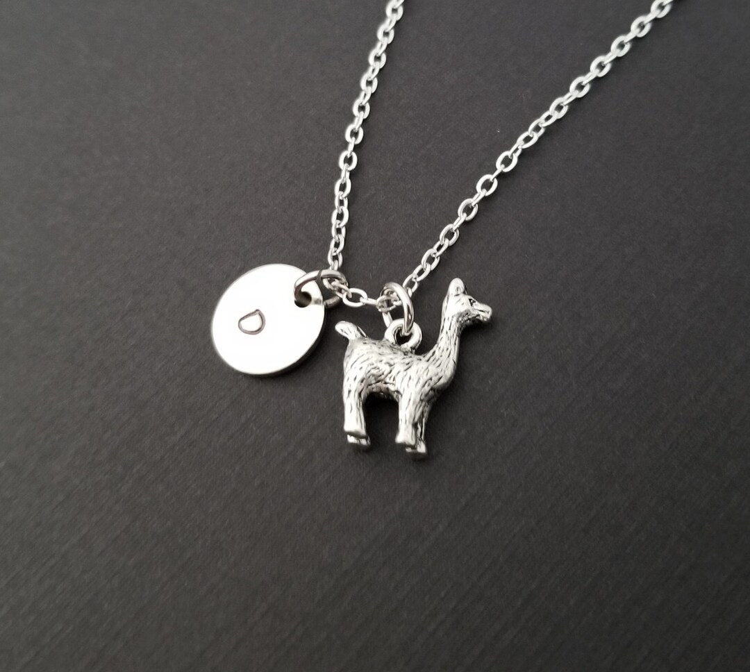 Silver Alpaca Necklace Alpaca Charm Necklace Personalized Necklace ...