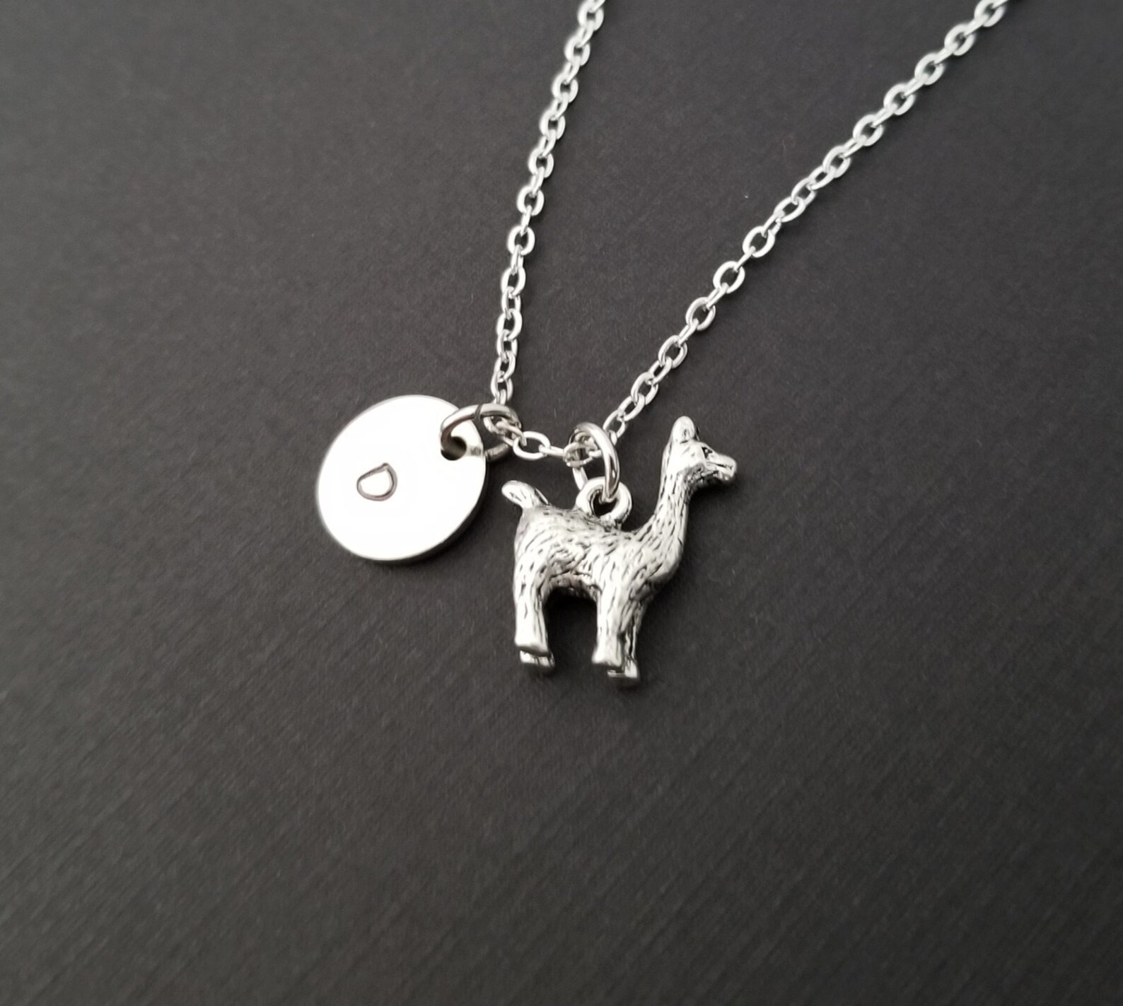Silver Alpaca Necklace Alpaca Charm Necklace Personalized - Etsy