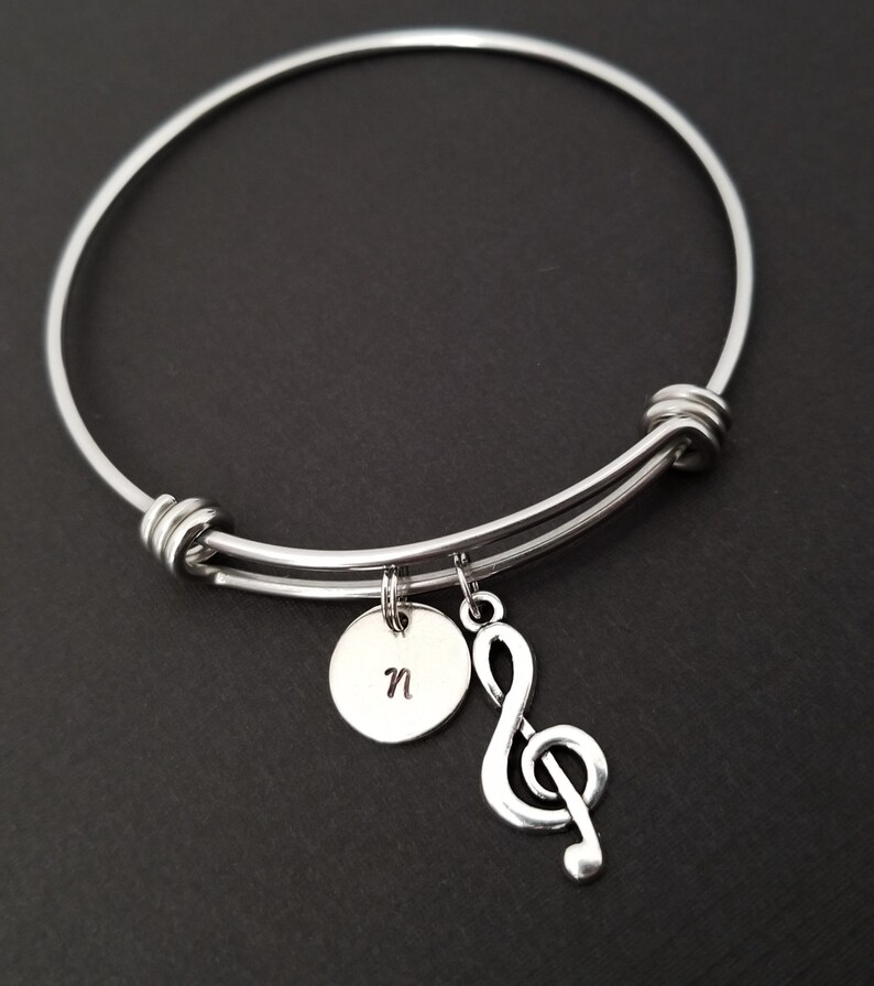 Music Note Bracelet Treble Clef Bracelet Personalized - Etsy