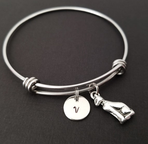 Silver Cat Bangle Cat Bracelet Cat Charm Bracelet | Etsy