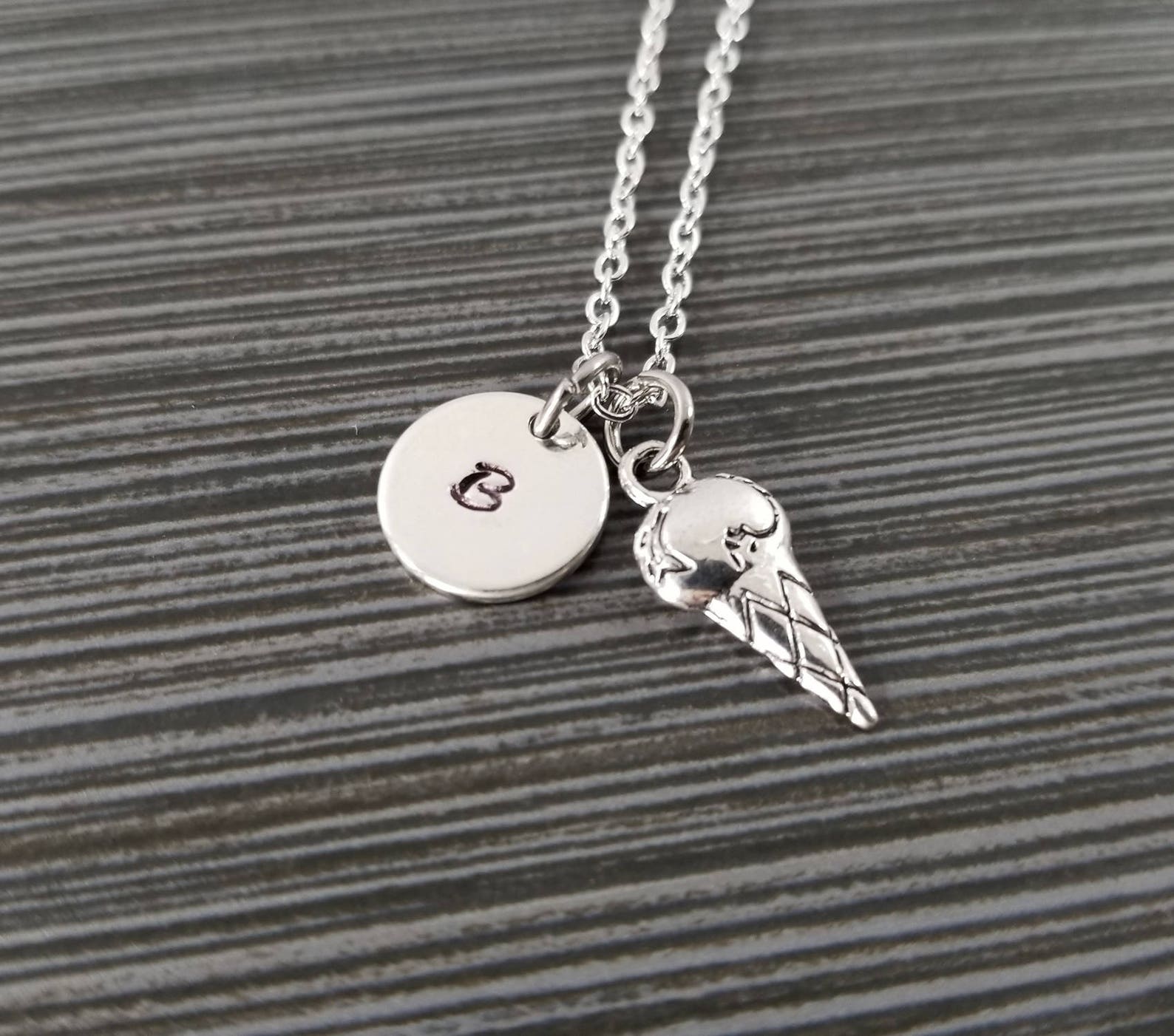 Ice Cream Charm Necklace Ice Cream Necklace Personalized | Etsy