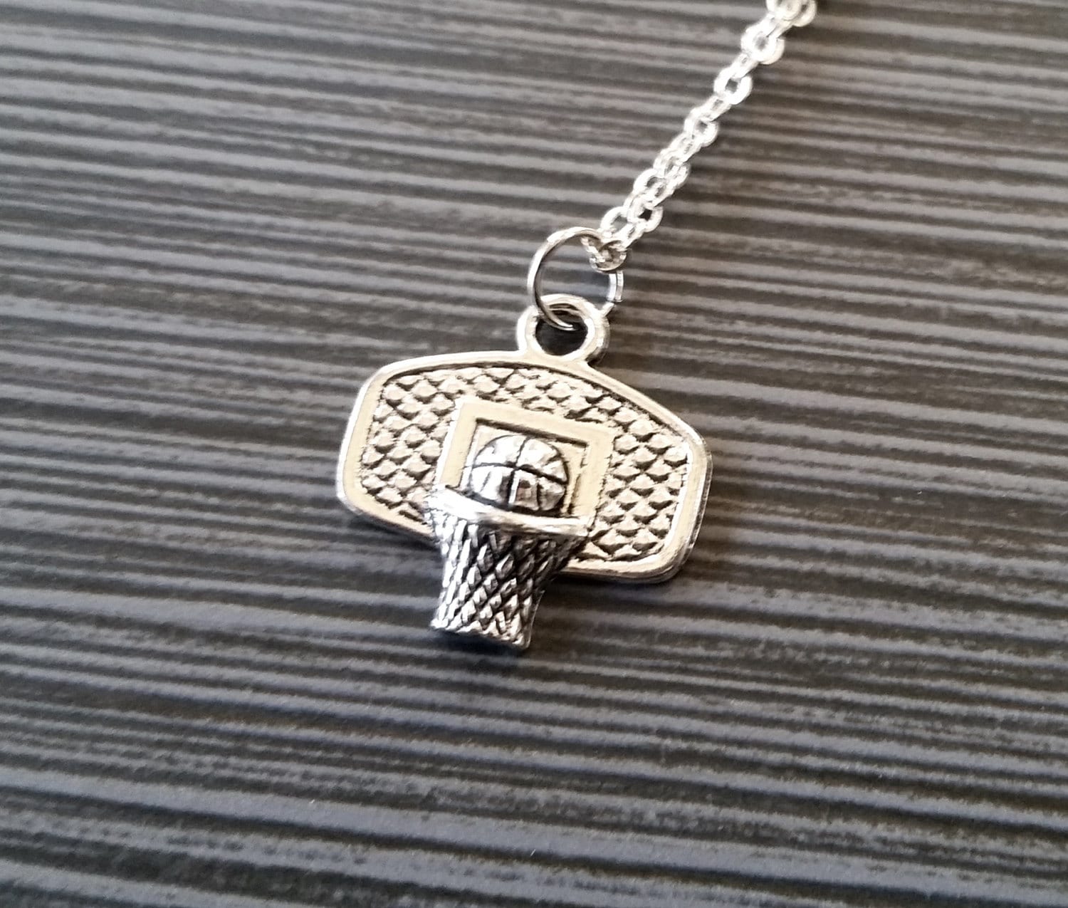 Silver Basketball Necklace - Basketball Necklace - Personalized ...