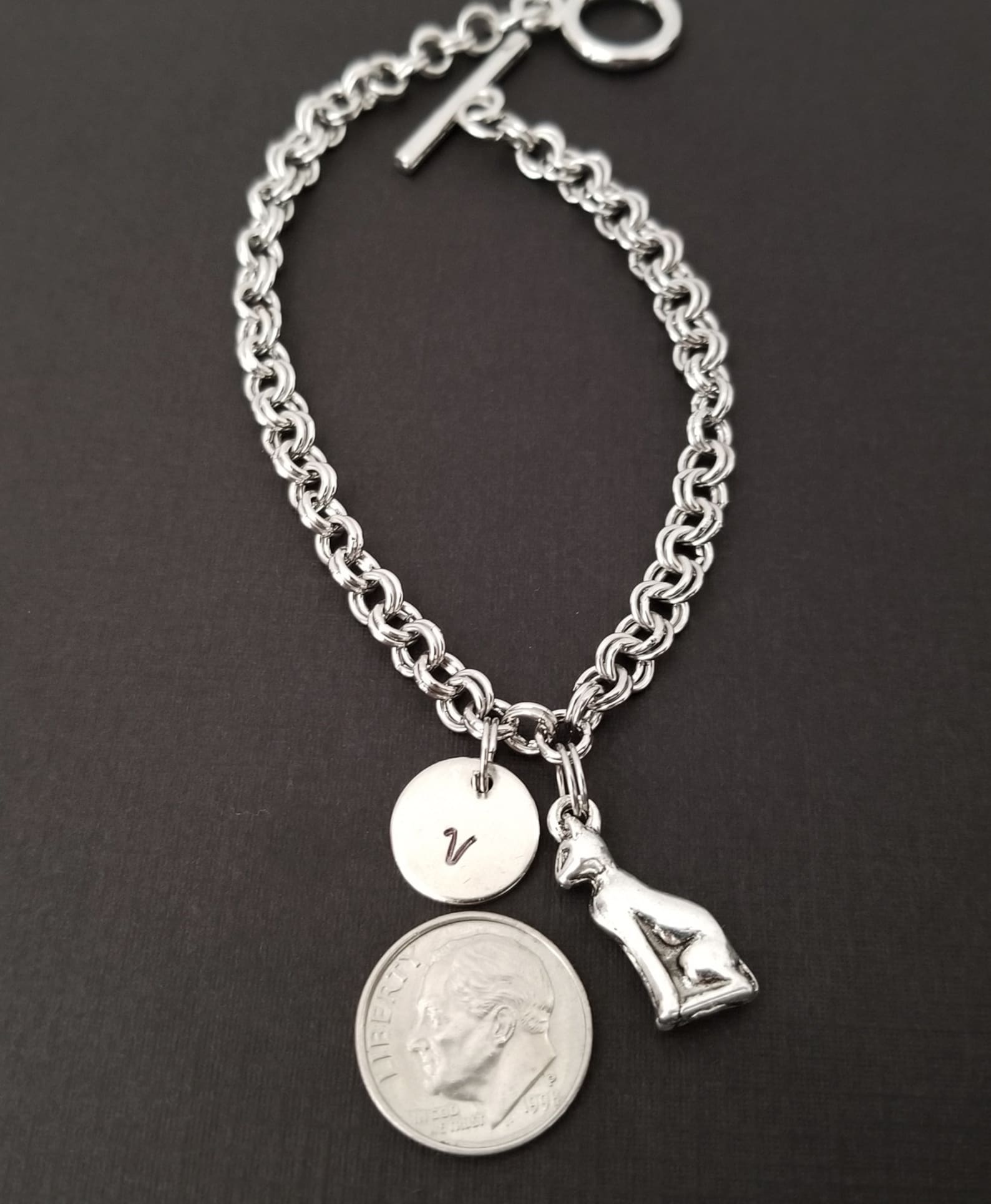 Cat Bracelet Cat Charm Bracelet Gift for Cat Lover | Etsy