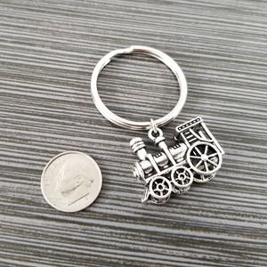 Train Keychain Custom Gift Silver Keychain 3D Train Key Chain Initial ...