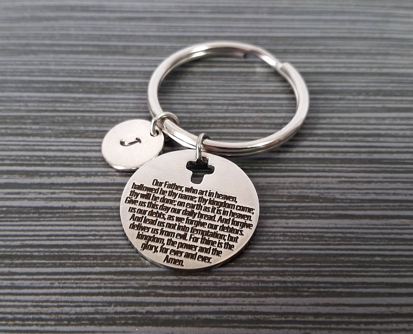 Lord's Prayer Keychain - Our Father Who Art in Heaven Keychain - Custom ...