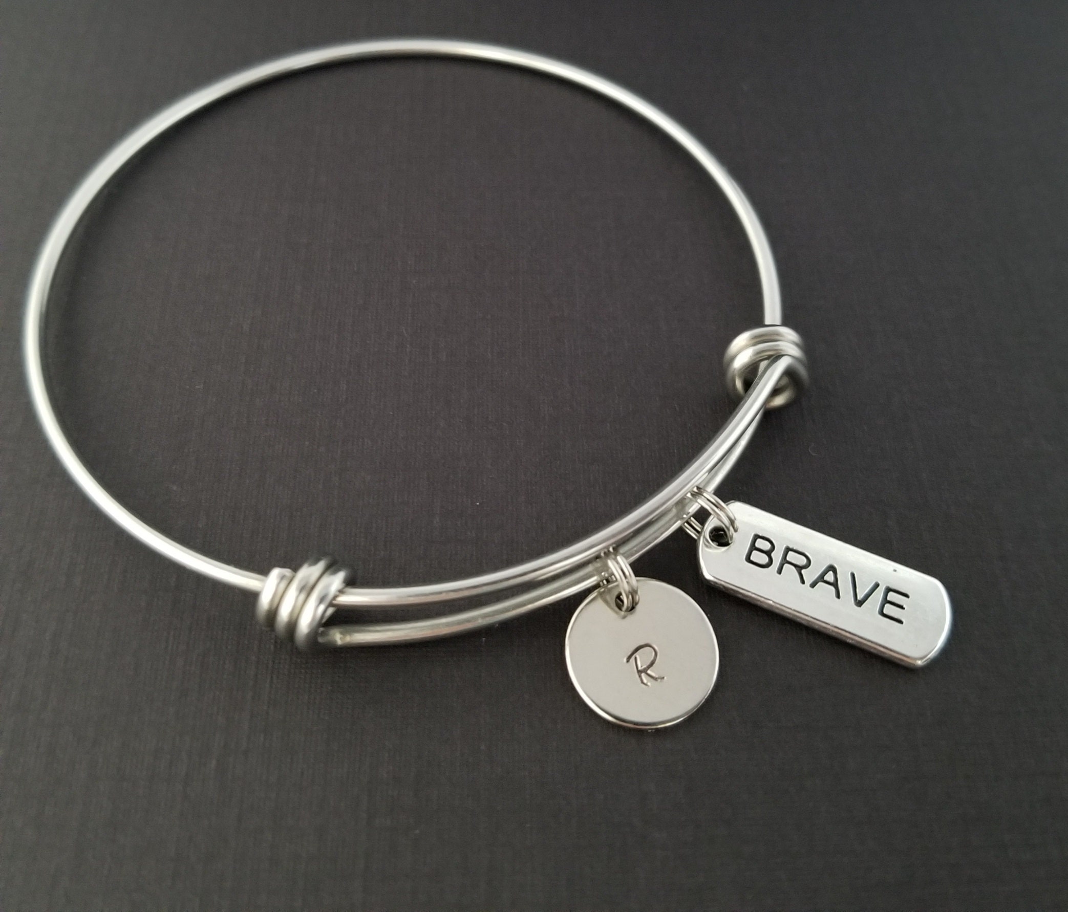 Brave Bangle Bracelet Brave Charm Bracelet Adjustable | Etsy