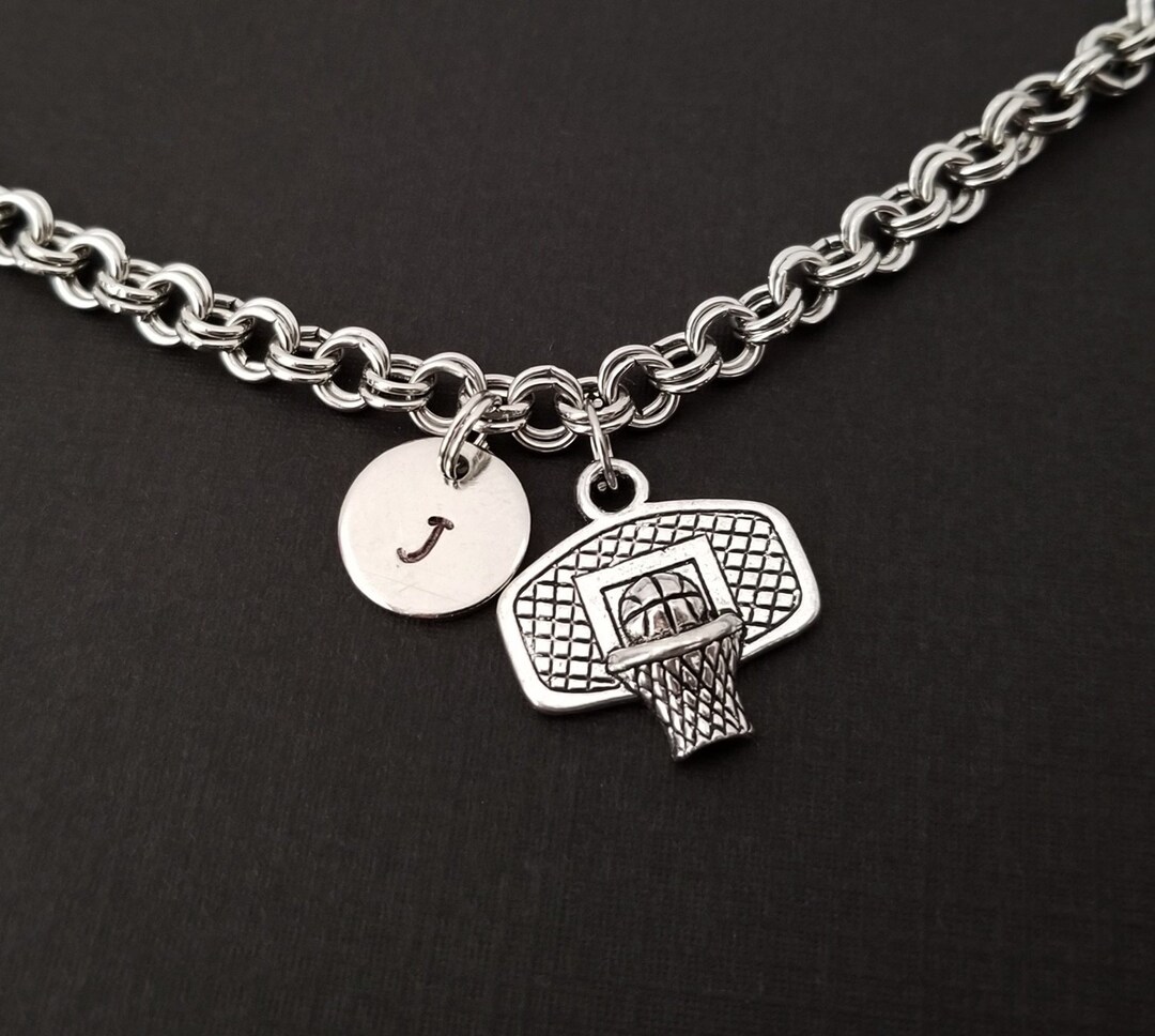 Basketball Bracelet - Sports Bangle - Basketball Charm Bracelet ...