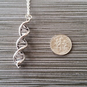 DNA Necklace - Helix Pewter Charm Necklace - Science Necklace - Custom ...