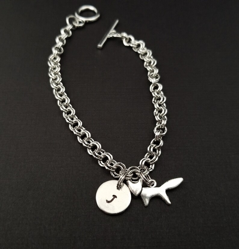 Fox Jewelry - Small Fox Charm Bracelet - Initial Bracelet - Charm ...