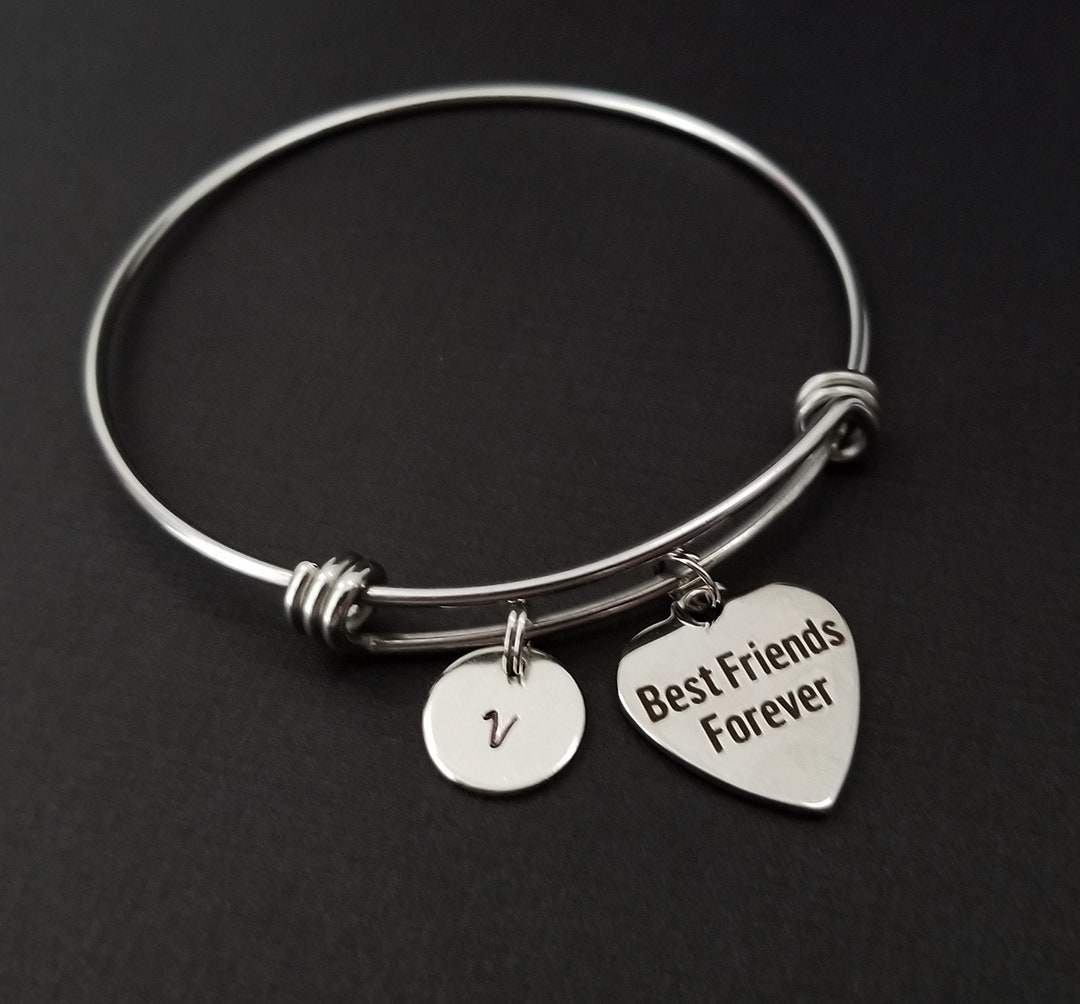 Best Friends Forever Bangle - Best Friend Charm Bracelet - Expandable ...