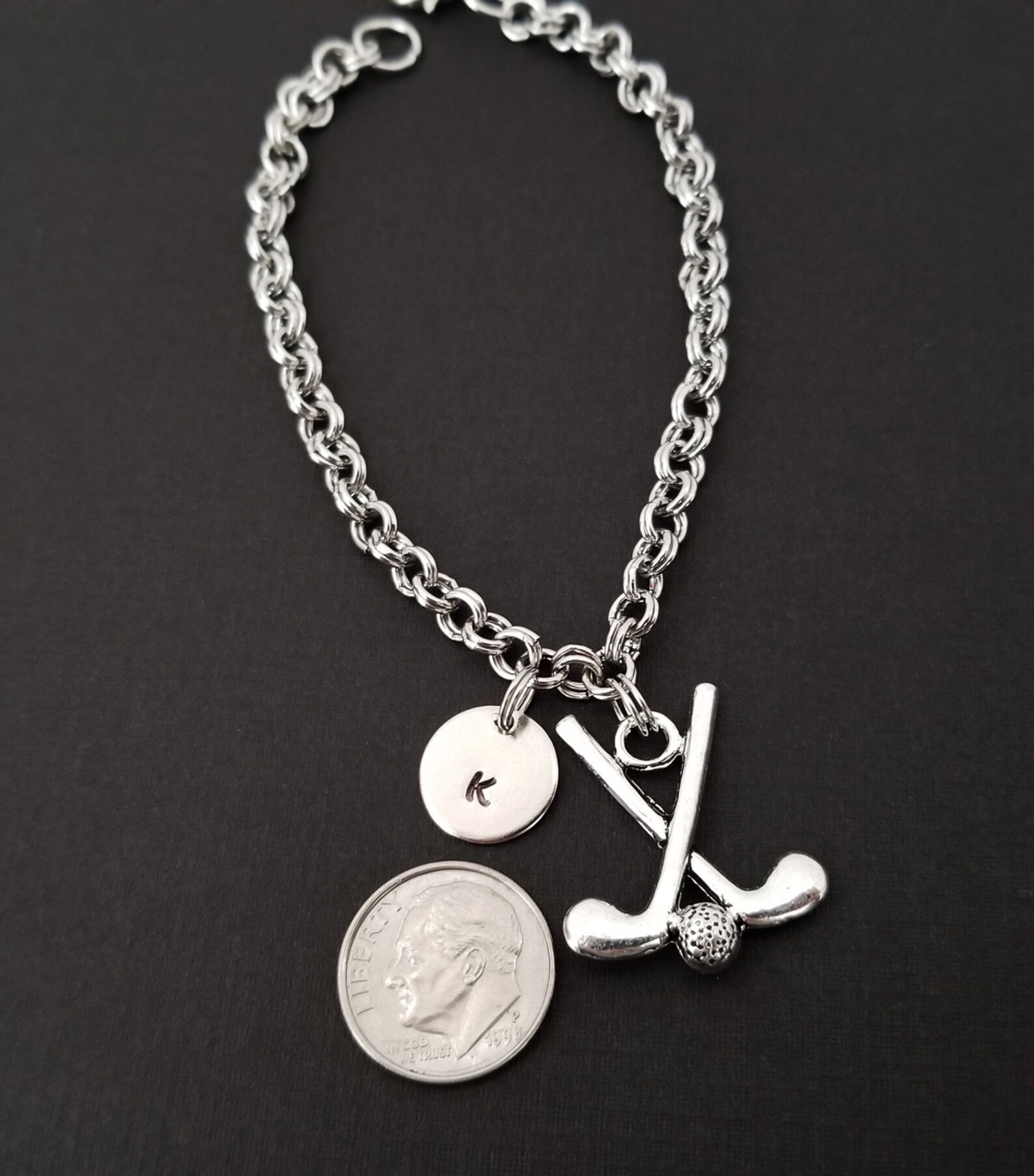Golf Club Bracelet Sports Bangle Golf Charm Bracelet | Etsy