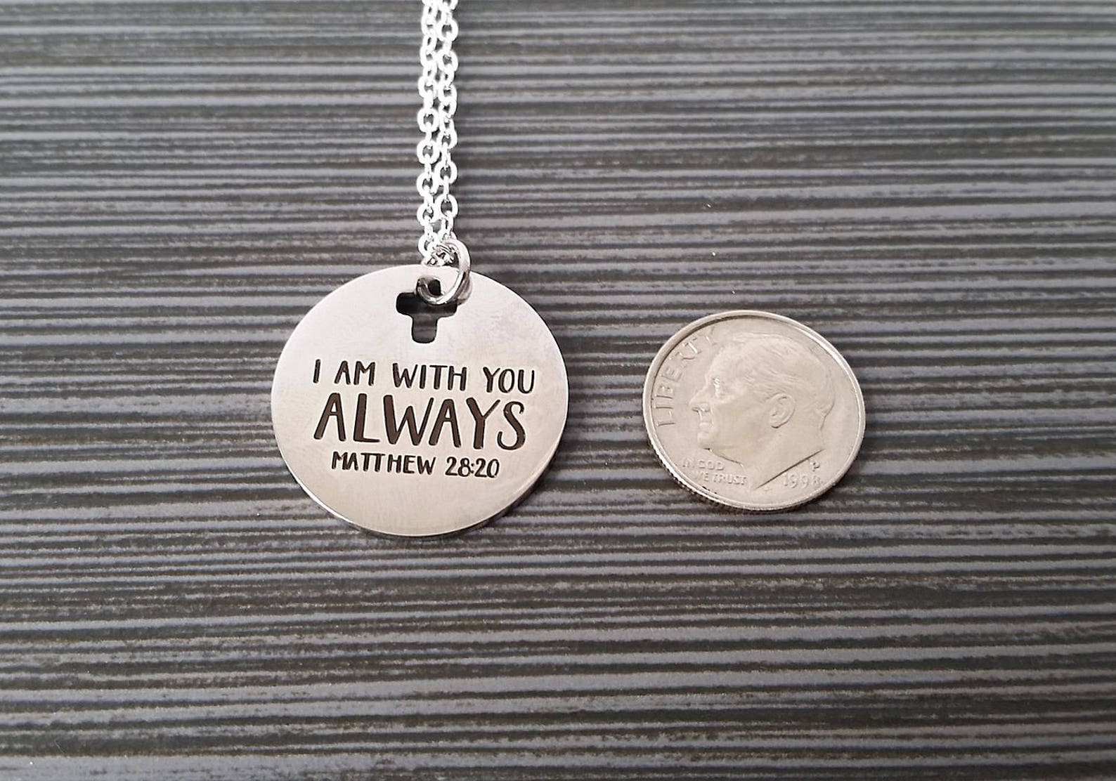Matthew 28:20 Necklace I Am With You Always Necklace Religious Necklace ...