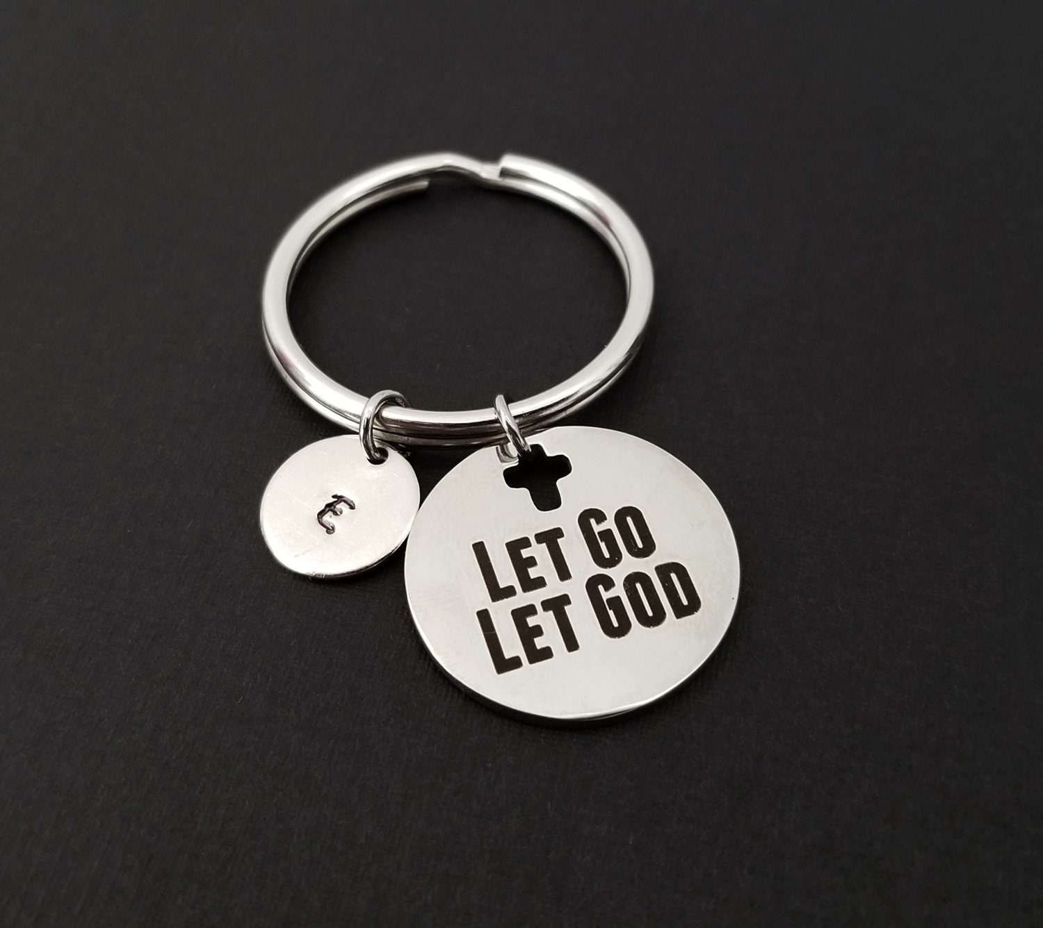 Let Go Let God Keychain- Faith Keychain - Custom Gift - Bible Verse ...