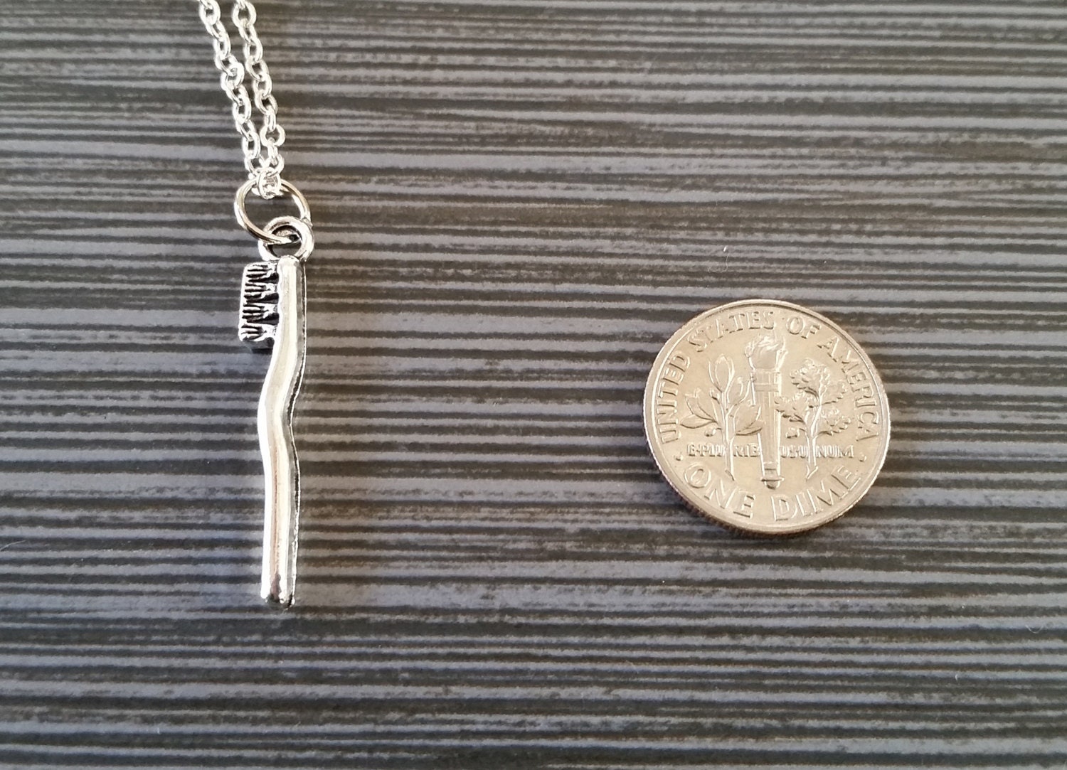 Silver Toothrush Necklace Dental Assistant Necklace | Etsy