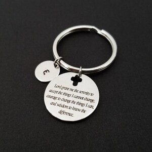 Serenity Prayer Keychain- Serenity Keychain - Custom Gift - Bible Verse ...
