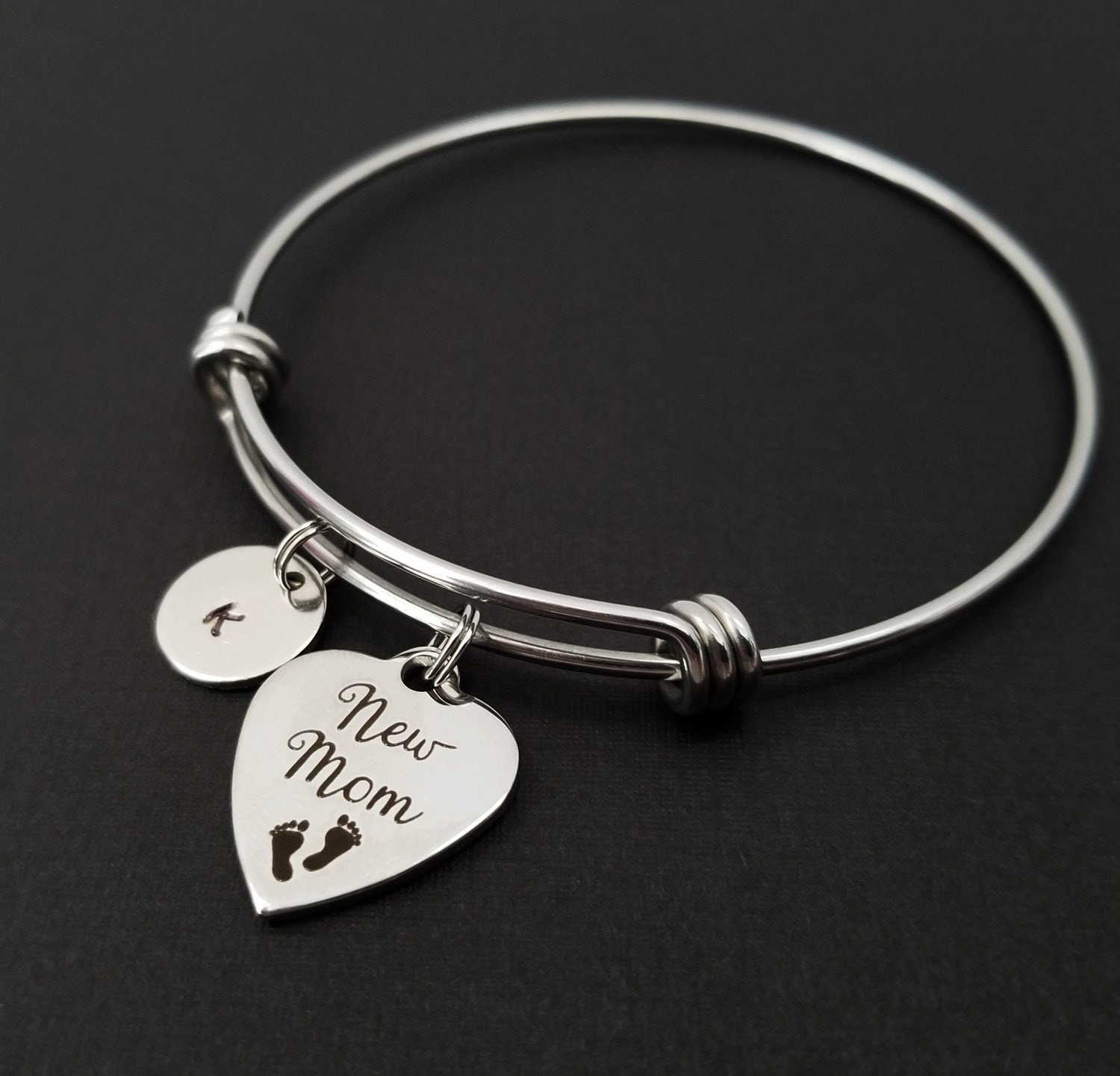 New Mom Bangle New Mother Bracelet Expandable Charm | Etsy