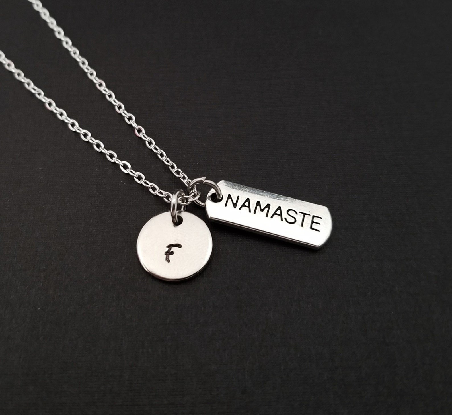 Silver Namaste Necklace - Inspirational Jewelry - Personalized Necklace ...