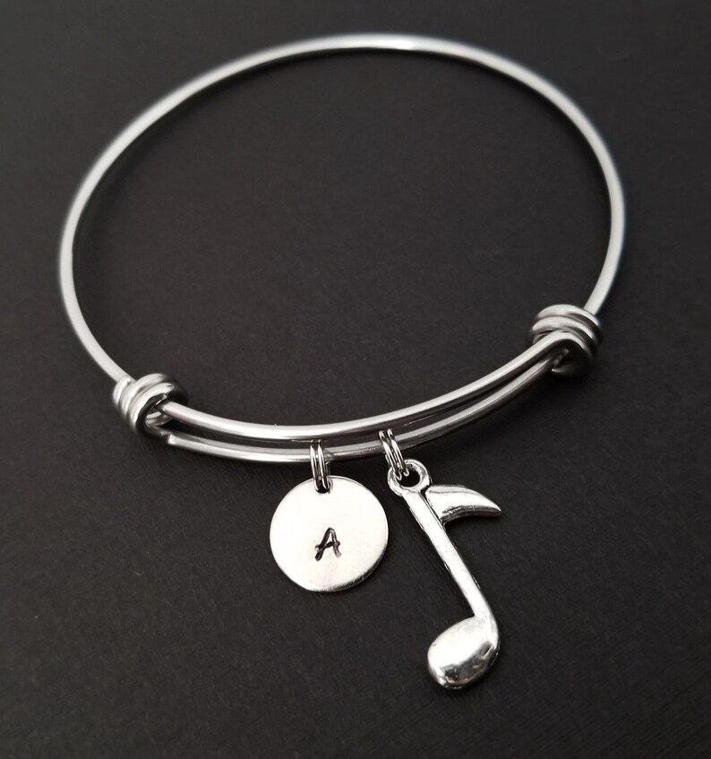 Music Note Bracelet One Eighth Note Bracelet Personalized | Etsy