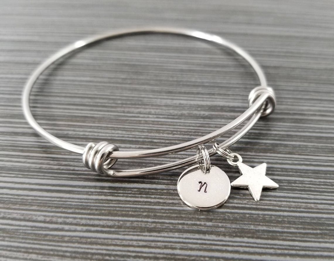 Star Bangle Star Charm Bracelet Expandable Bangle Charm | Etsy