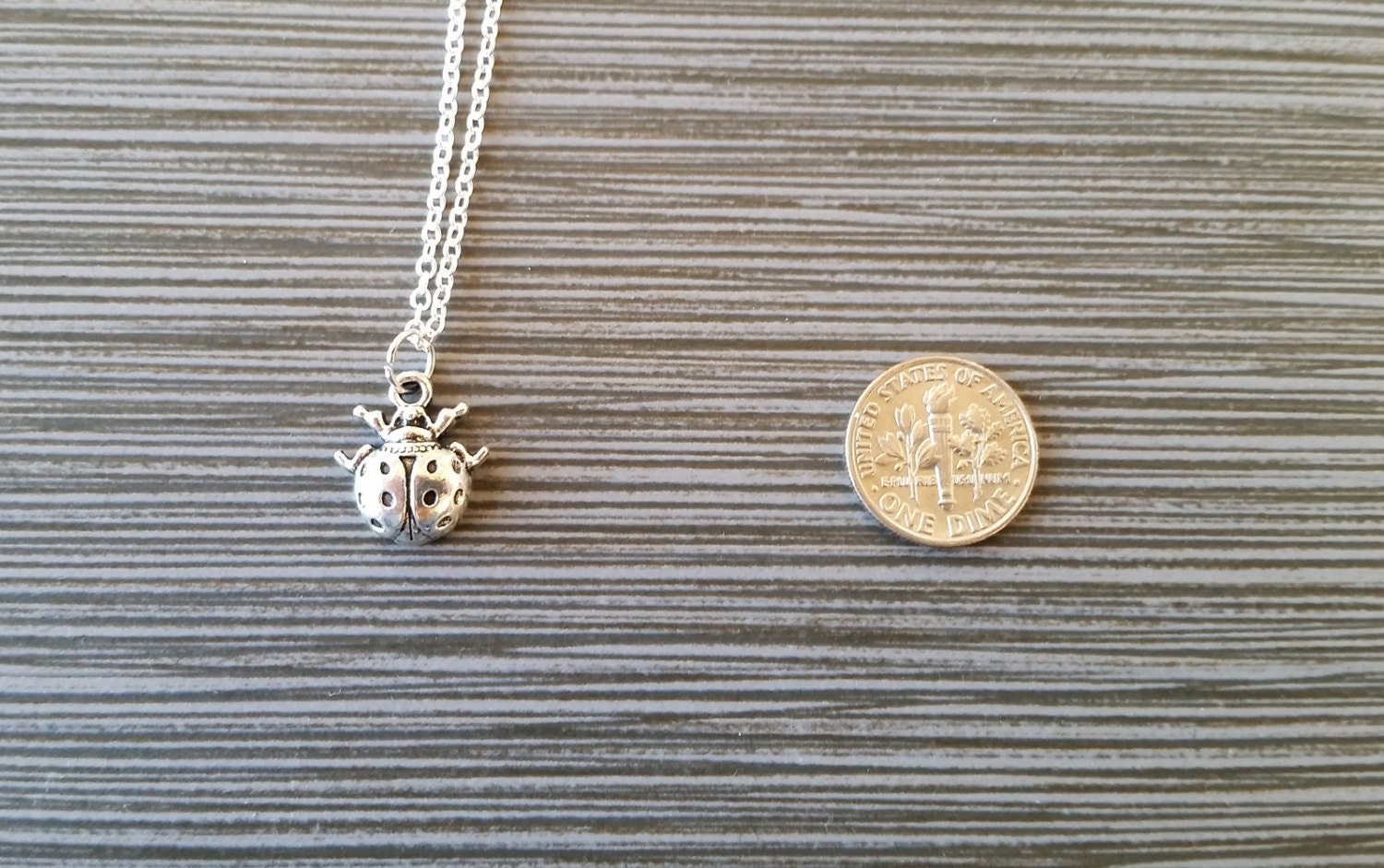 Silver Ladybug Necklace Ladybug Charm Pendant Personalized - Etsy