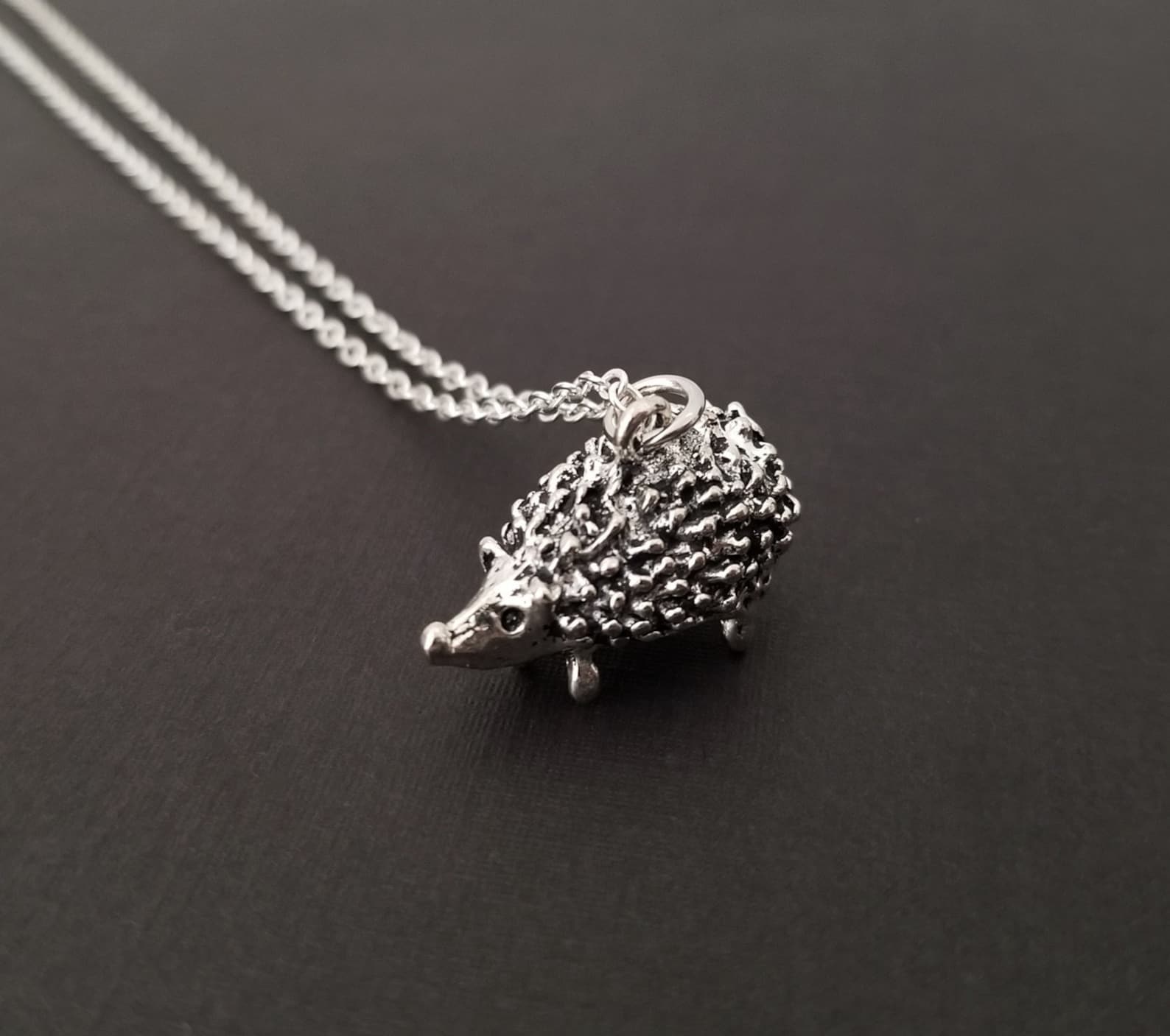 Silver Hedgehog Necklace Hedgehog Charm Pendant Personalized Necklace ...