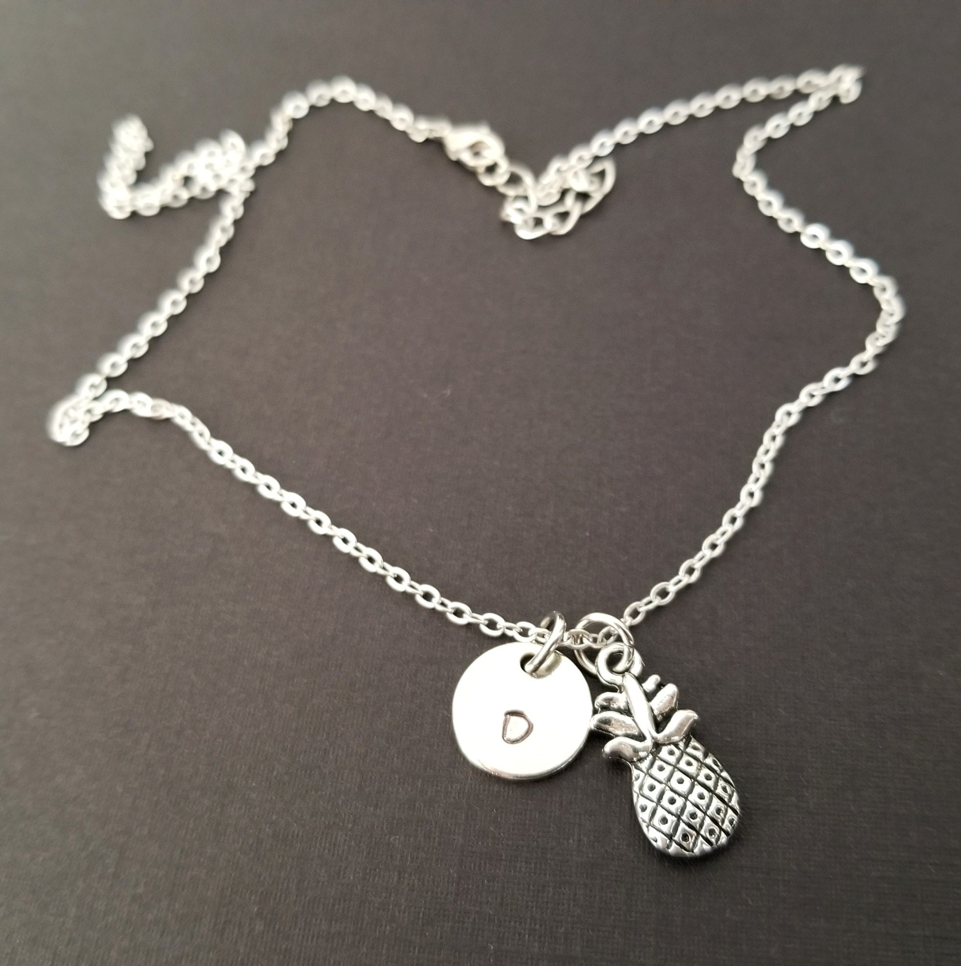 Silver Pineapple Necklace Pineapple Charm Pendant | Etsy