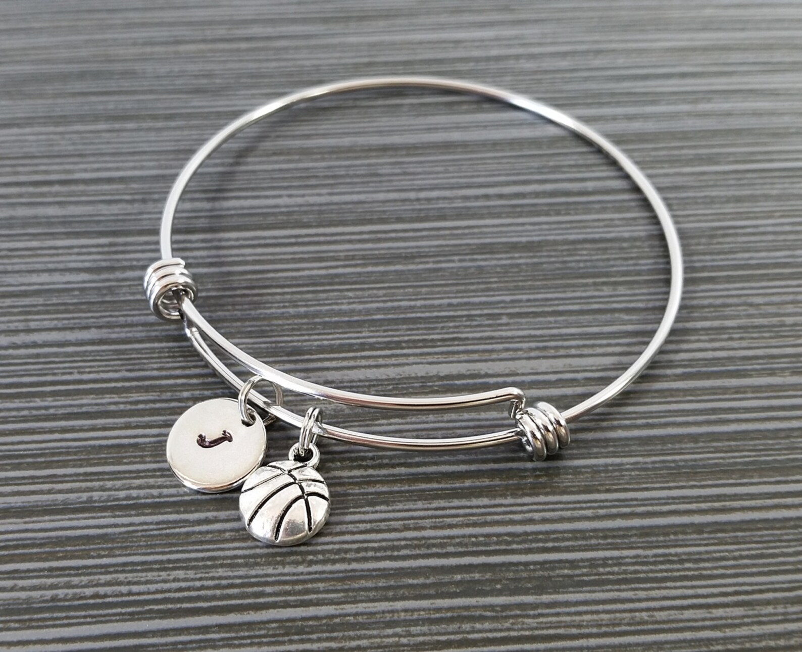 Basketball Bracelet Expandable Bangle Basketball Charm | Etsy