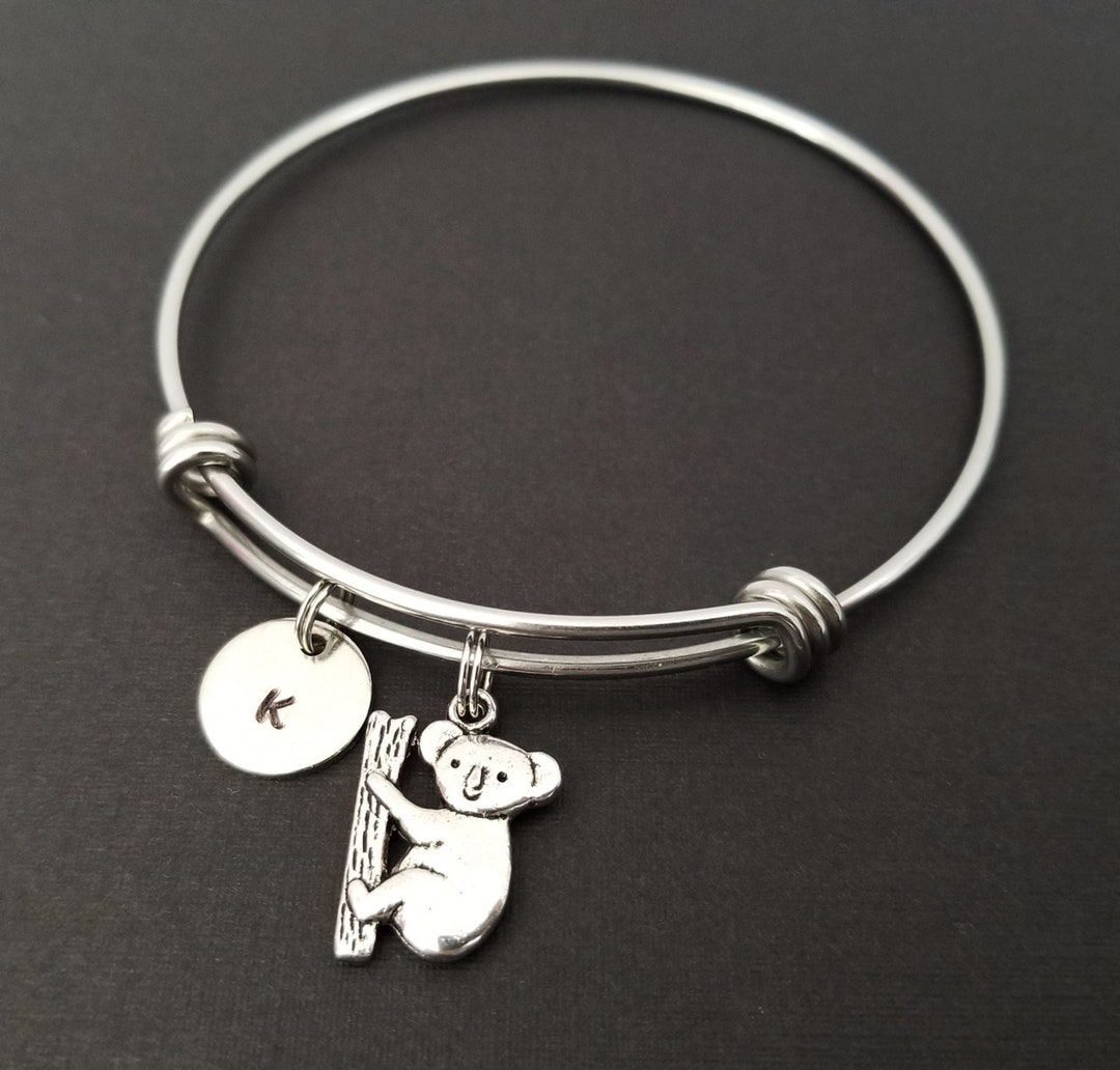 Koala Bangle Bracelet- Koala Charm Bracelet - Expandable Bangle - Charm ...