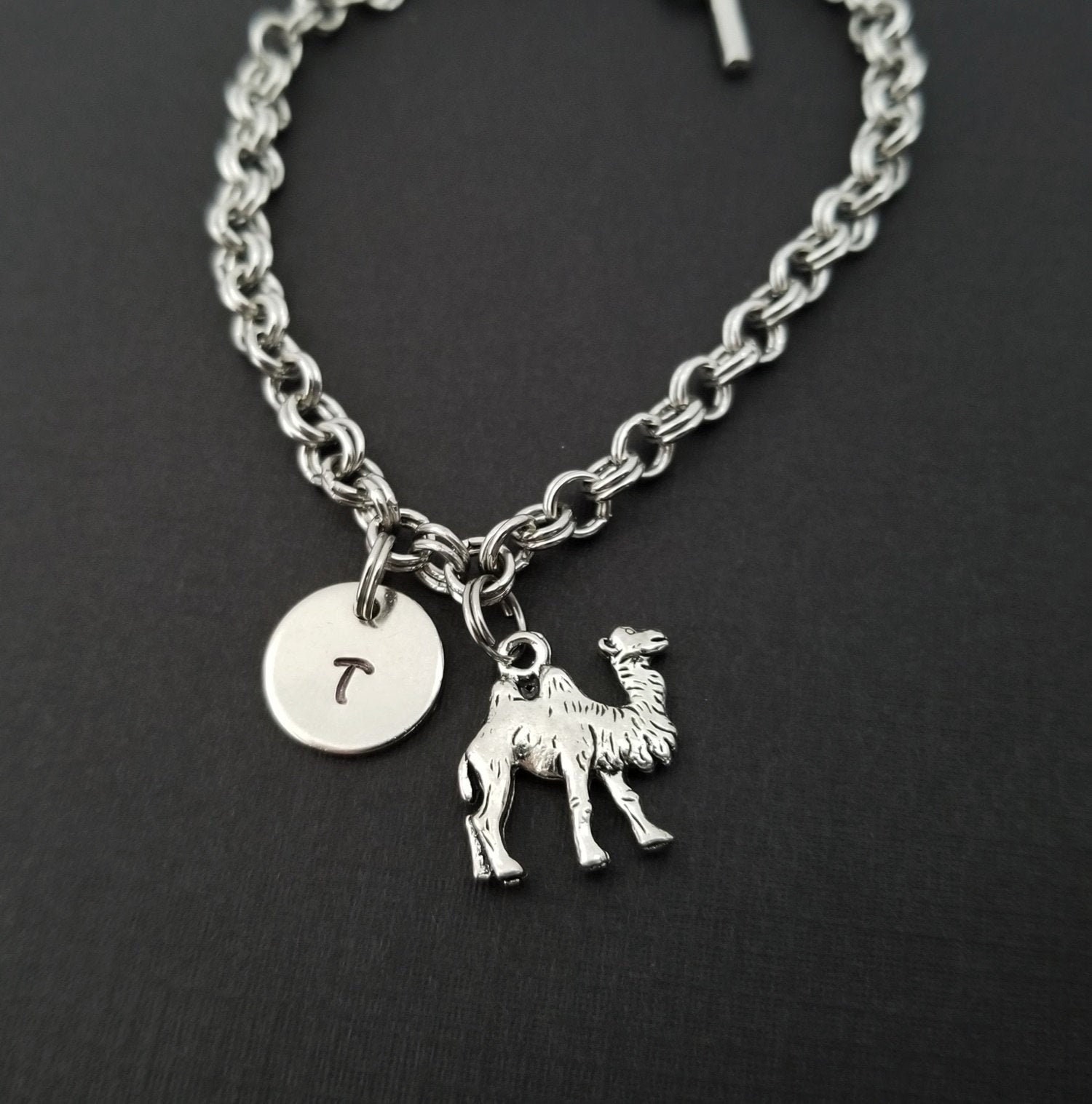 Camel Bracelet Camel Charm Bracelet Initial Bracelet - Etsy