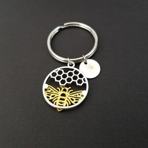 Honey Bee Keychain - Custom Gift - Honeycomb Keychain - Gift for Mom ...