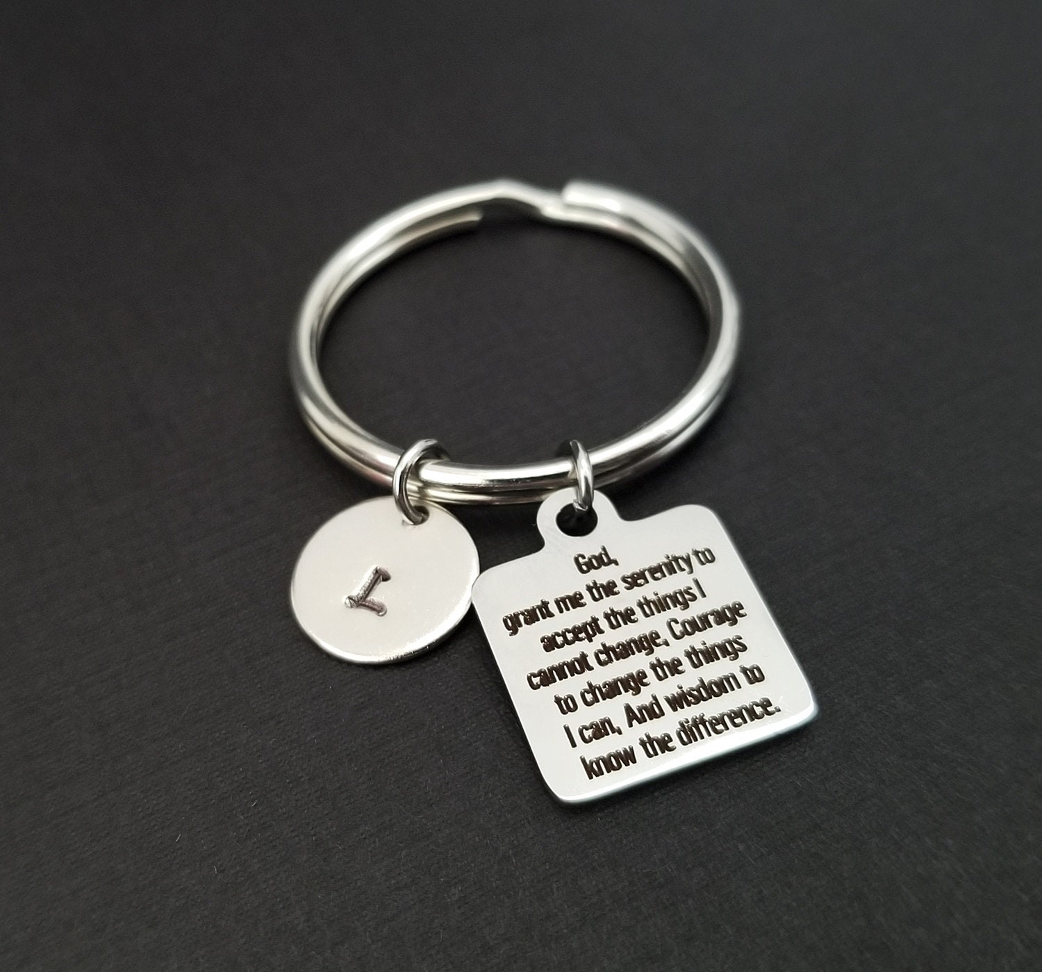 Serenity Prayer Keychain Serenity Keychain Custom Gift Al | Etsy