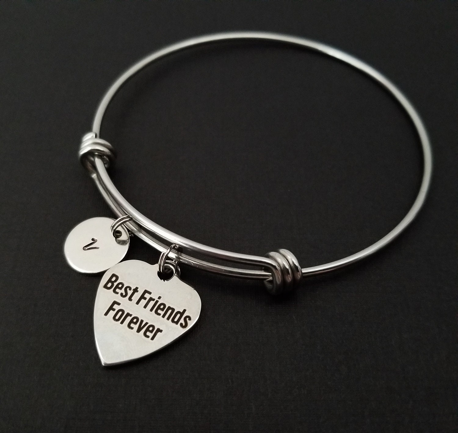 Best Friends Forever Bangle Best Friend Charm Bracelet - Etsy