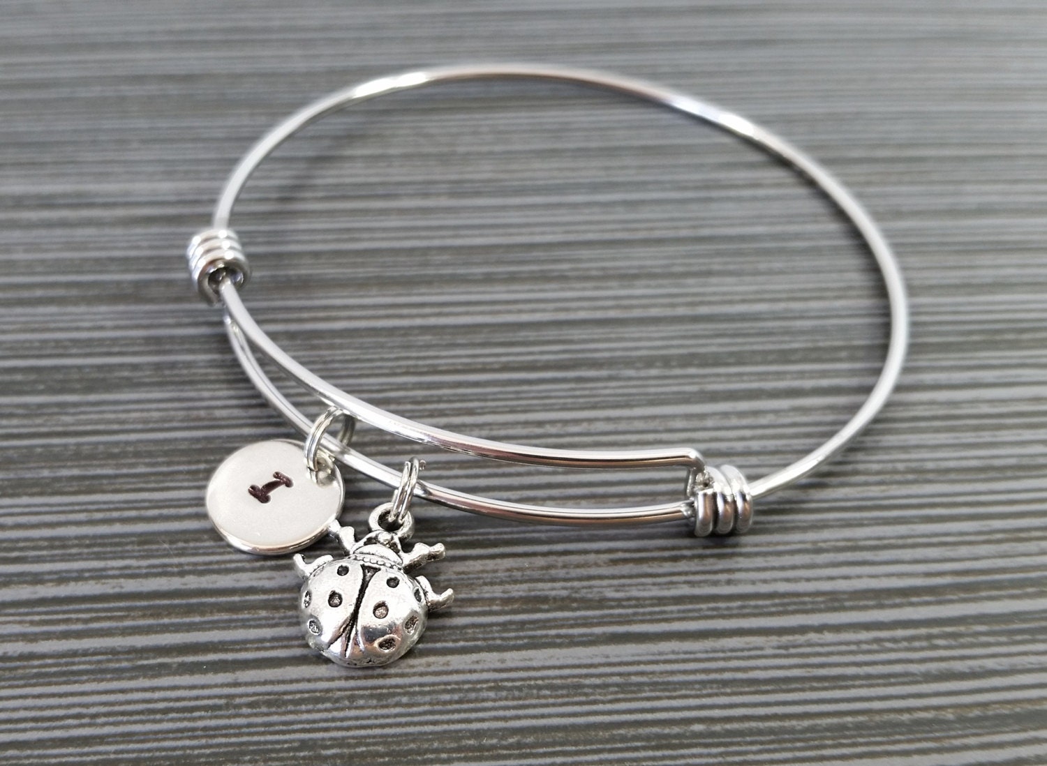 Ladybug Bangle Lady Bug Charm Bracelet Expandable Bangle - Etsy