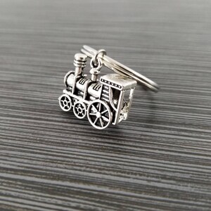 Train Keychain Custom Gift Silver Keychain 3D Train Key Chain Initial ...