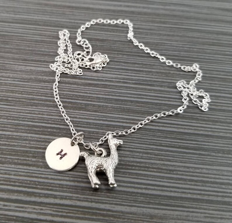 Silver Alpaca Necklace Alpaca Charm Necklace Personalized | Etsy