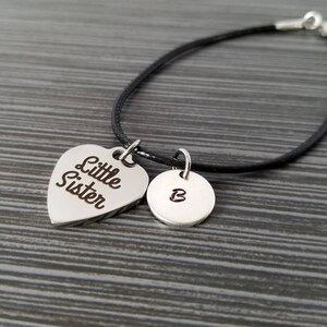 Cord Charm Bracelet Cord Bracelet Black Bracelet Little Sister Bracelet ...