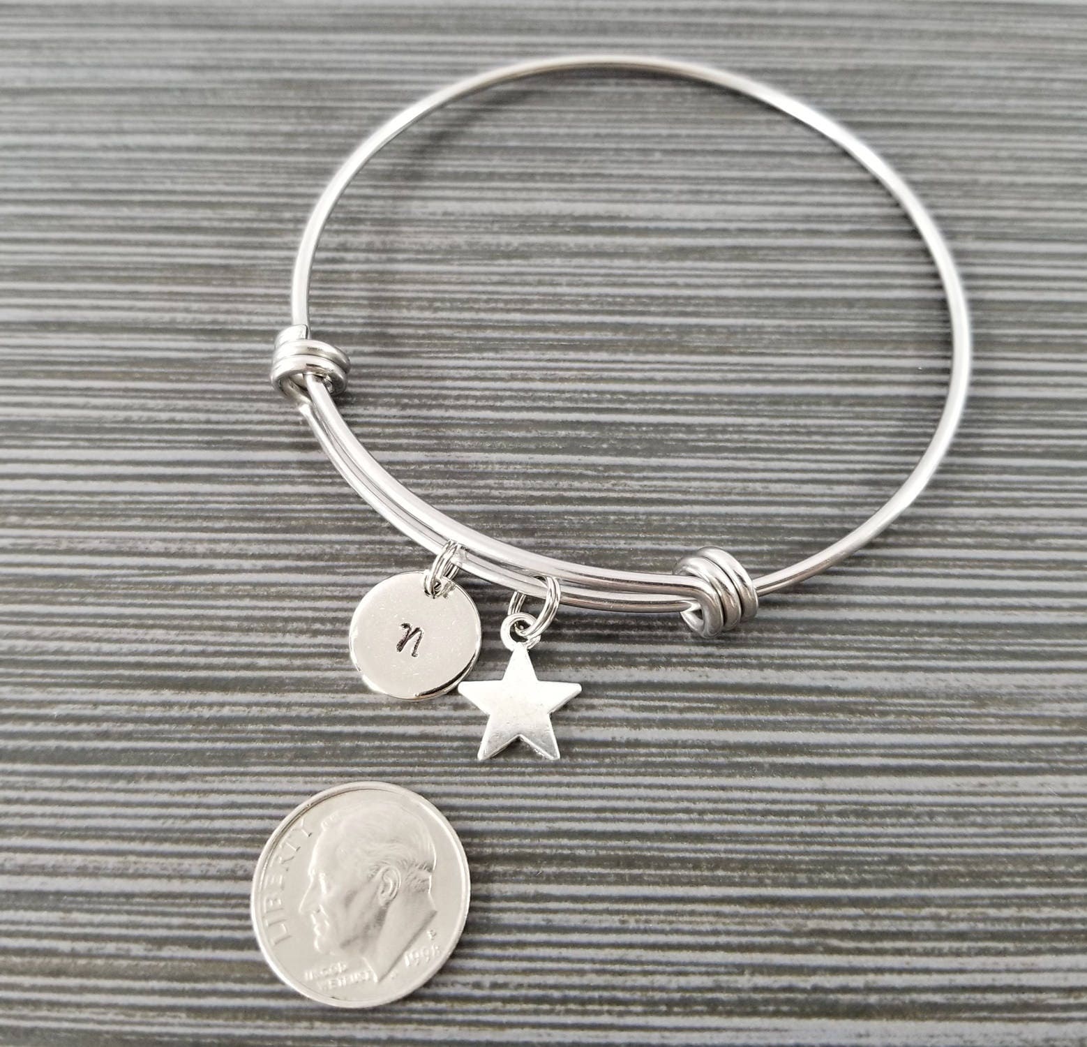 Star Bangle Star Charm Bracelet Expandable Bangle Charm | Etsy