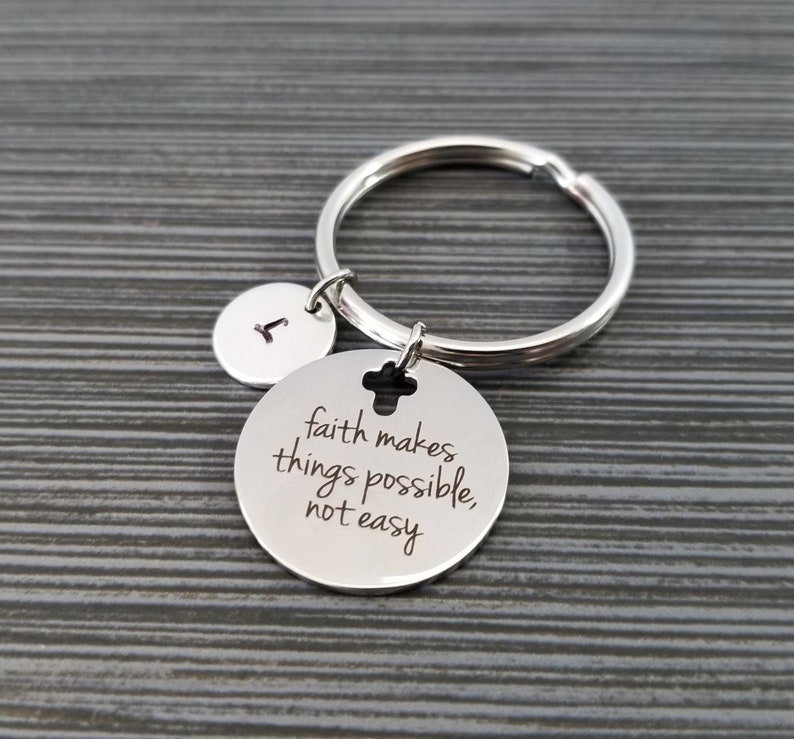 Faith Makes Things Possible Keychain Faith Keychain Custom - Etsy