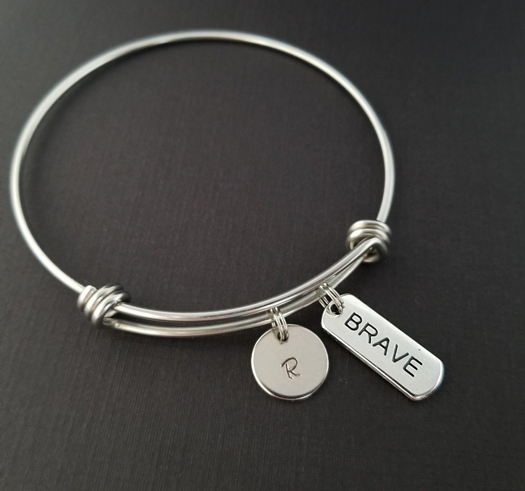 Brave Bangle Bracelet Brave Charm Bracelet Adjustable - Etsy
