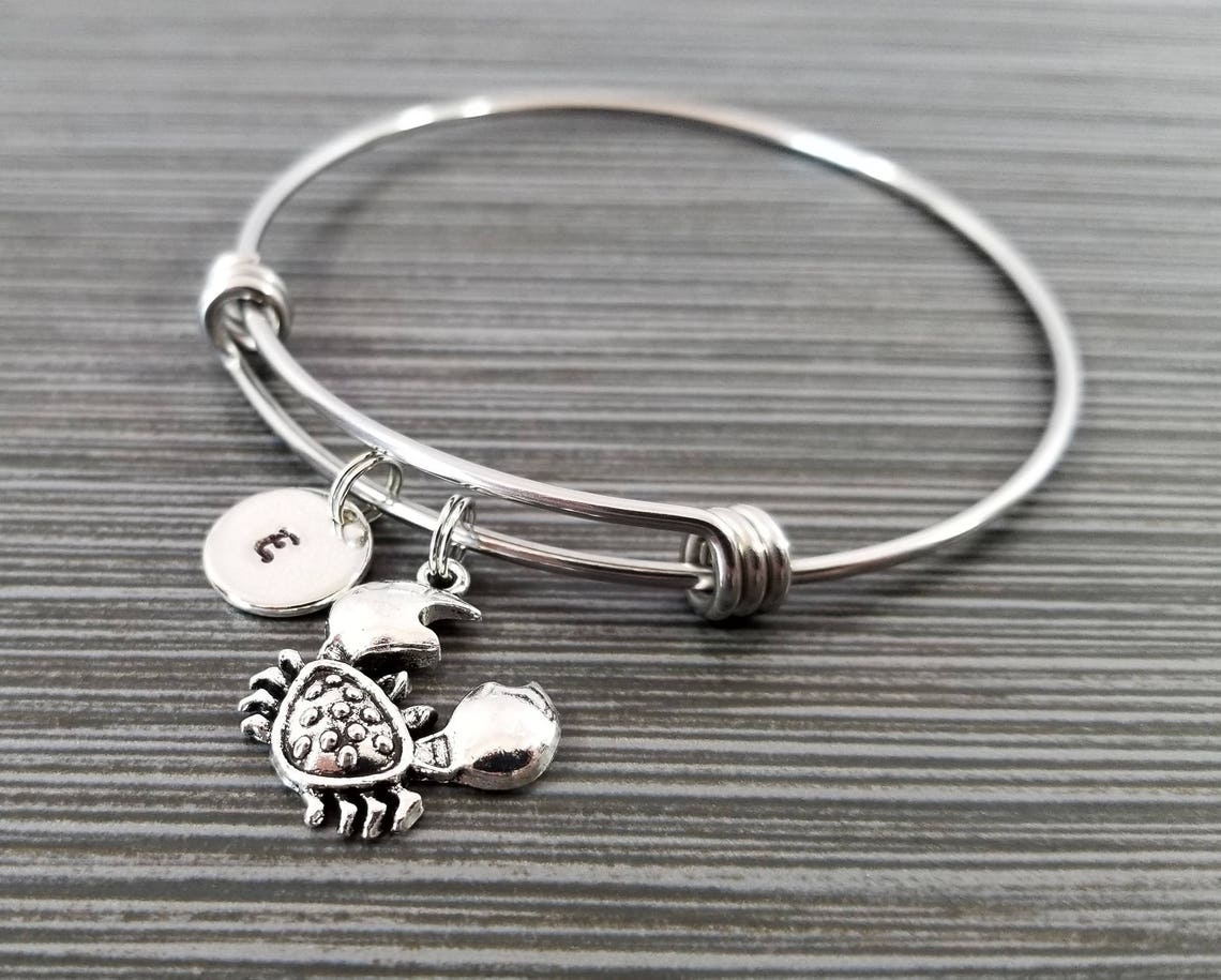 Crab Bangle Crab Charm Bracelet Expandable Bangle - Etsy