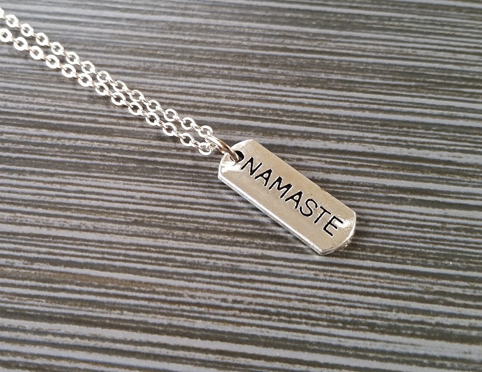 Silver Namaste Necklace - Inspirational Jewelry - Personalized Necklace ...