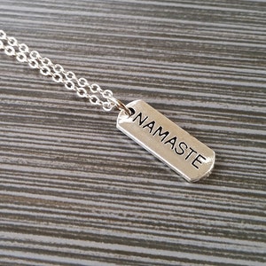 Silver Namaste Necklace - Inspirational Jewelry - Personalized Necklace ...