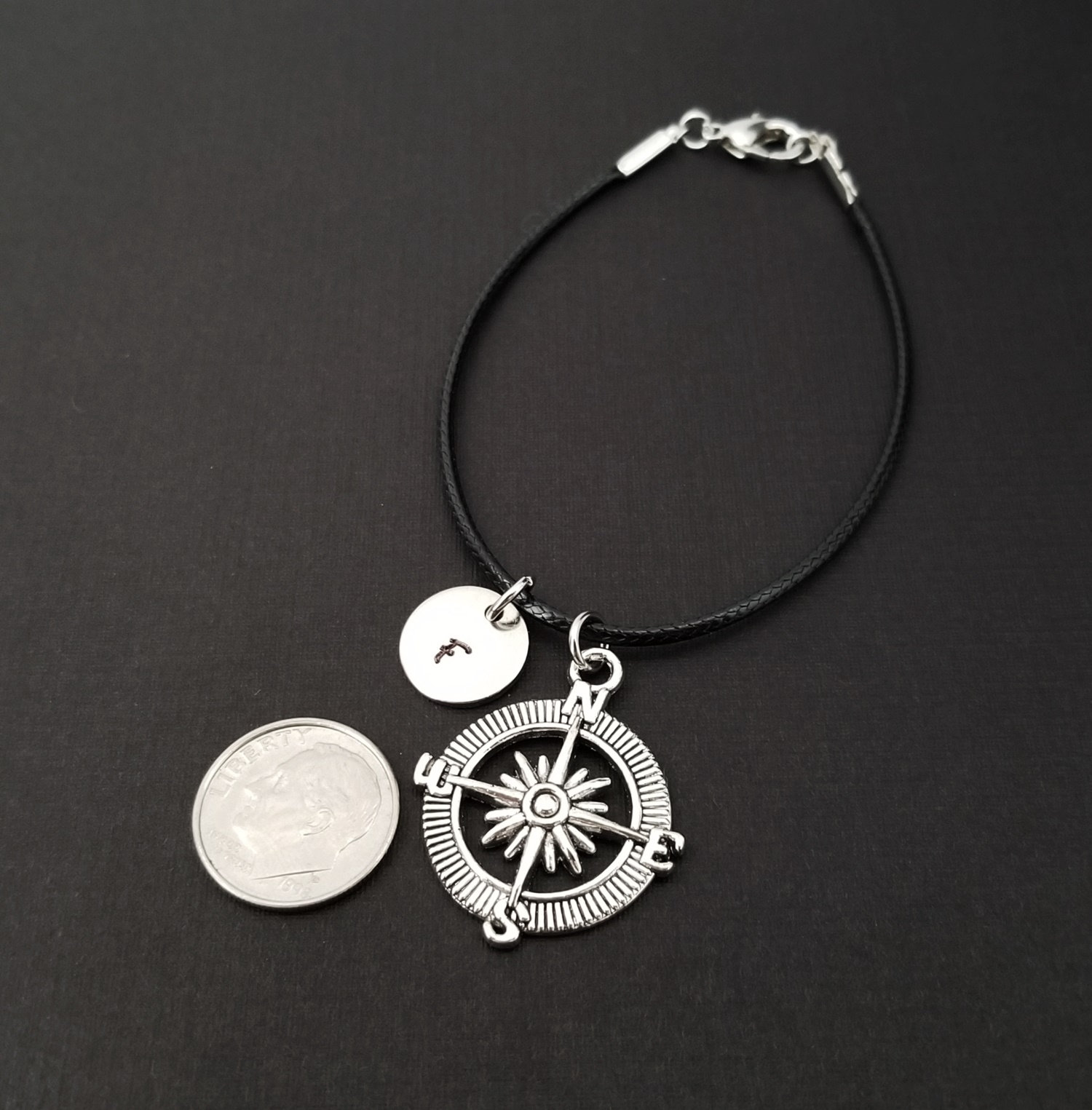 Two Cord Charm Bracelets Cord Bracelet Black Bracelet Set - Etsy