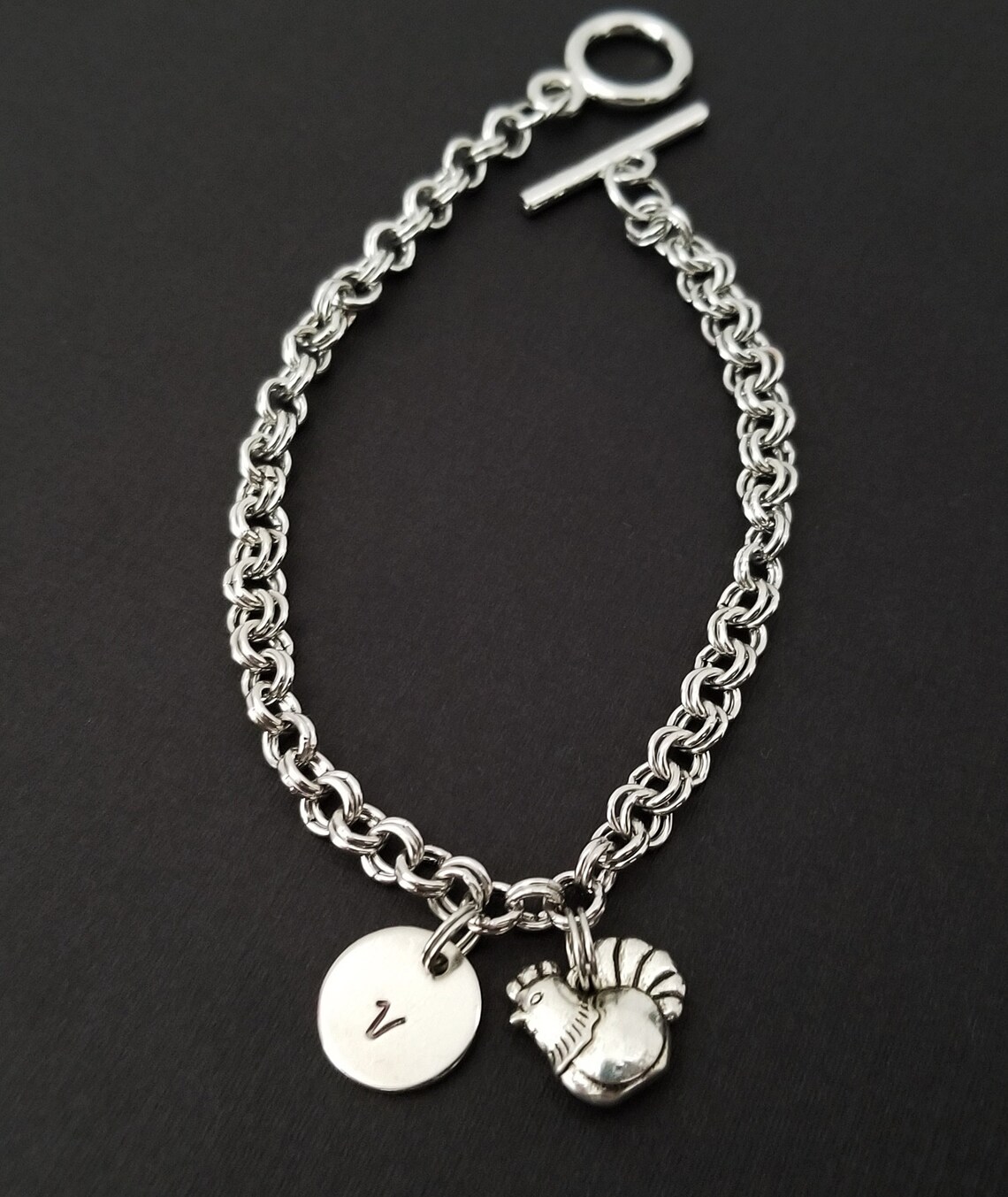Chicken Jewelry - Hen Charm Bracelet - Chicken Bracelet - Hen Jewelry ...