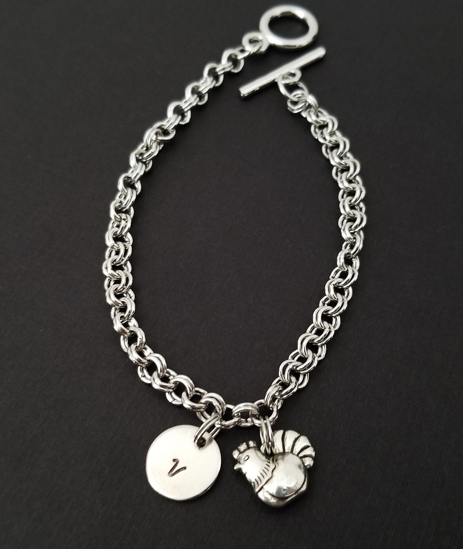 Chicken Jewelry Hen Charm Bracelet Chicken Bracelet Hen | Etsy