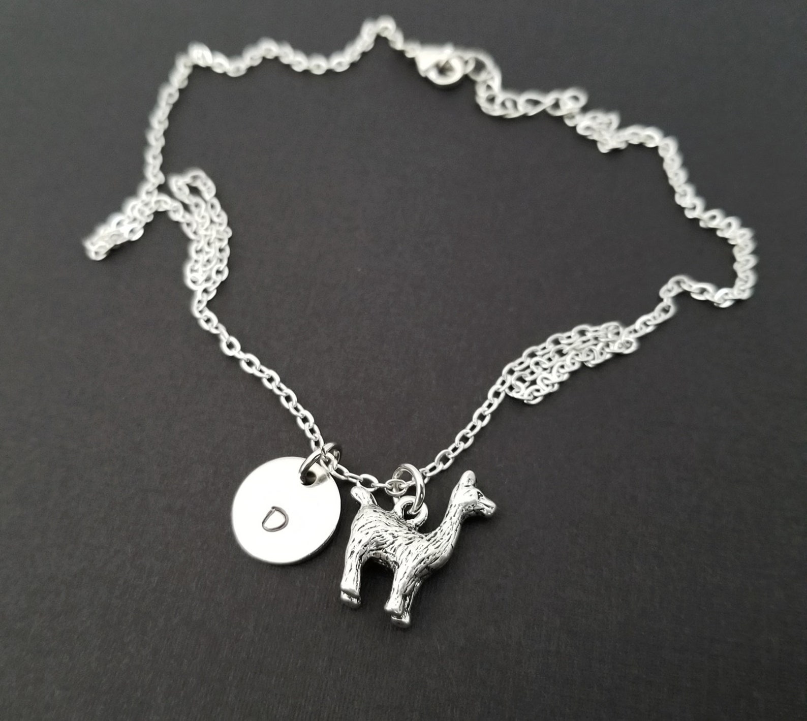 Silver Alpaca Necklace Alpaca Charm Necklace Personalized | Etsy