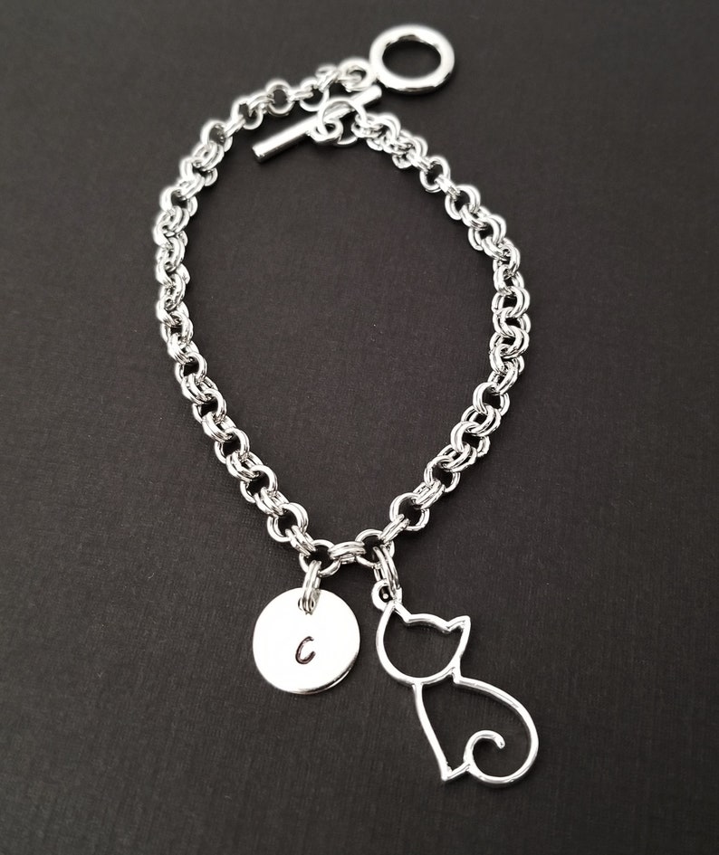 Cat Bracelet Cat Charm Bracelet Gift for Cat Lover - Etsy
