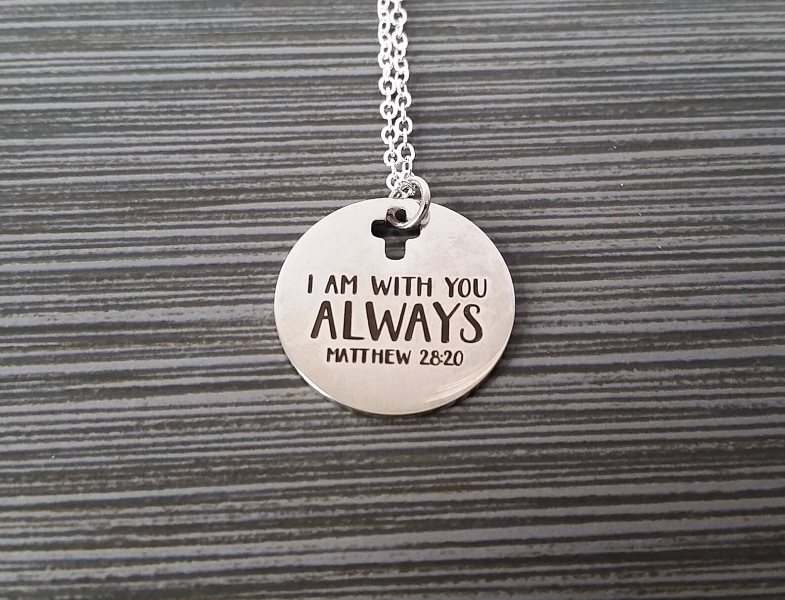 Matthew 28:20 Necklace I Am With You Always Necklace Religious Necklace ...