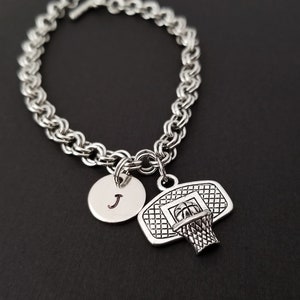 Basketball Bracelet - Sports Bangle - Basketball Charm Bracelet ...