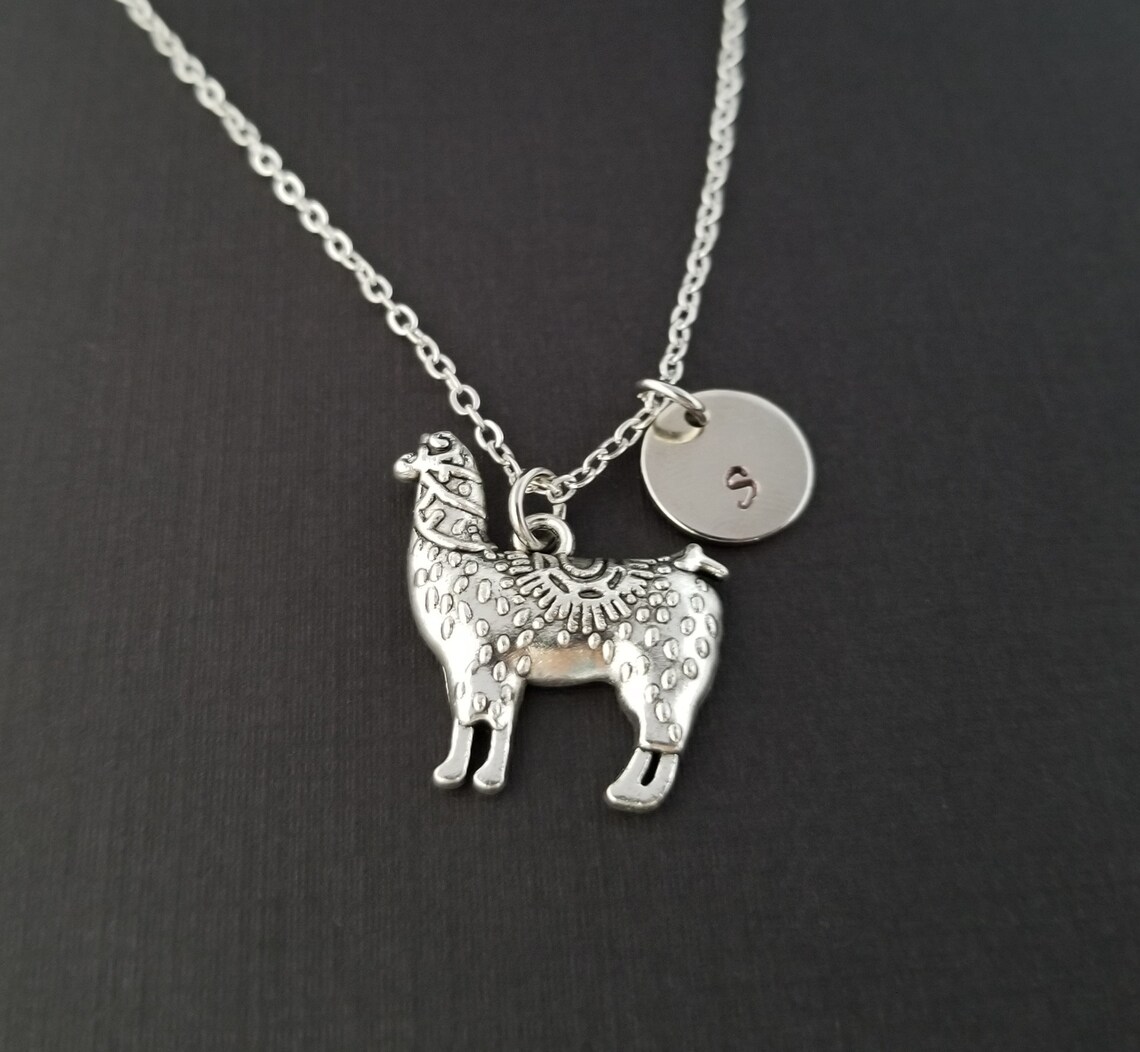 Silver Alpaca Necklace Alpaca Charm Necklace Personalized - Etsy